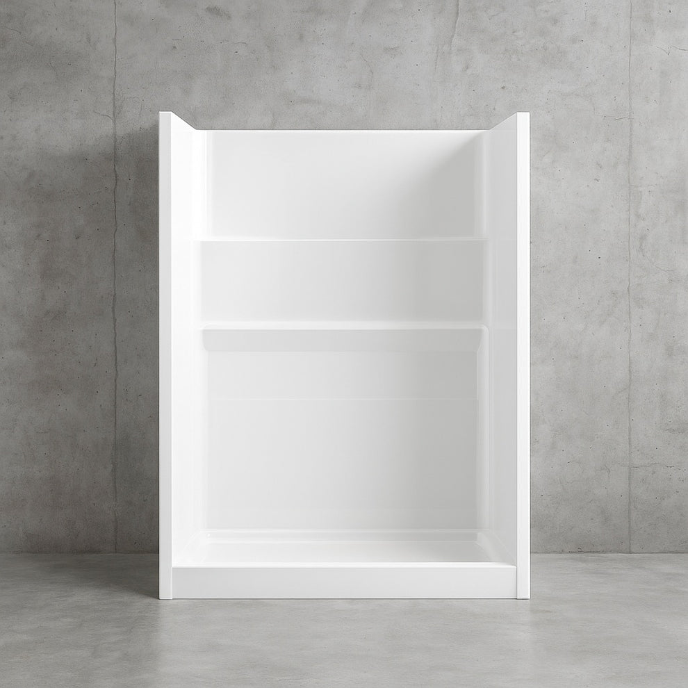 Nextile 30 in. x 60 in. x 60 in. 4-Piece Direct-to-Stud Alcove Tub Sur ...