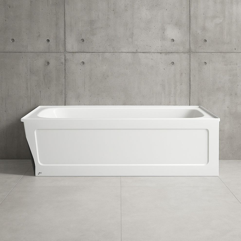 Mauicast 60 in. x 30 in. Rectangular Alcove Soaking Bathtub with Left ...