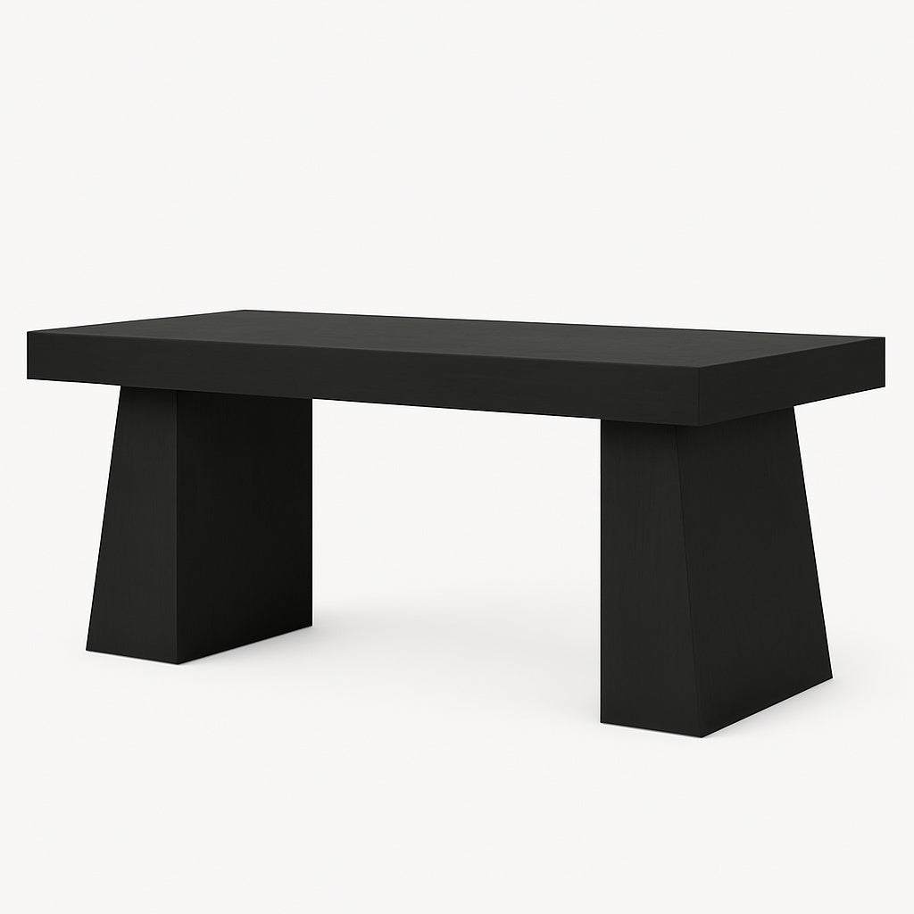 BYBLIGHT Moronia 55 1 in Rectangle Black Wood Executive Desk with Doub ...
